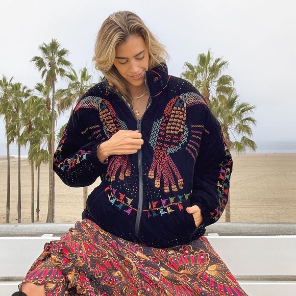 FARM Rio | Jackets & Coats | Farm Rio Embroidered Reversible Puffer ...